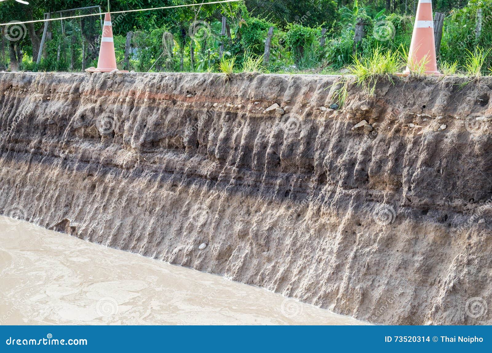 Beneath the Asphalt. Layer of Soil Beneath the Asphalt Road. Stock ...