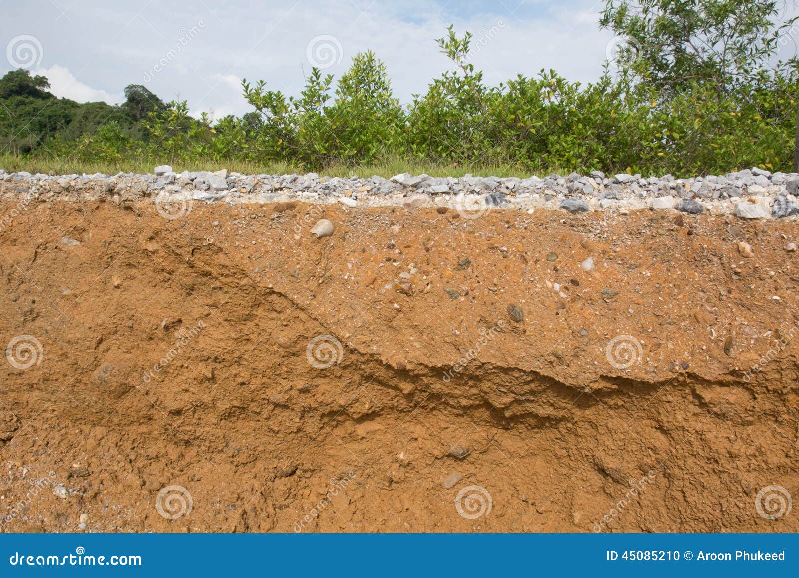 Beneath the asphalt. stock photo. Image of material, brown - 45085210