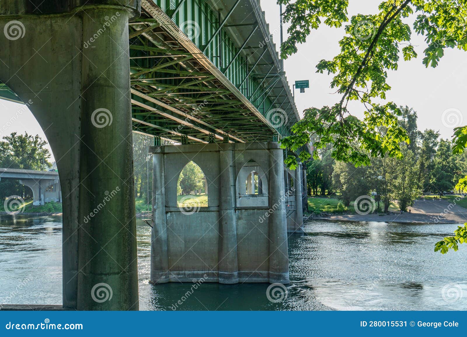 Beneath Salem Bridge 4 stock image. Image of river, bridge - 280015531
