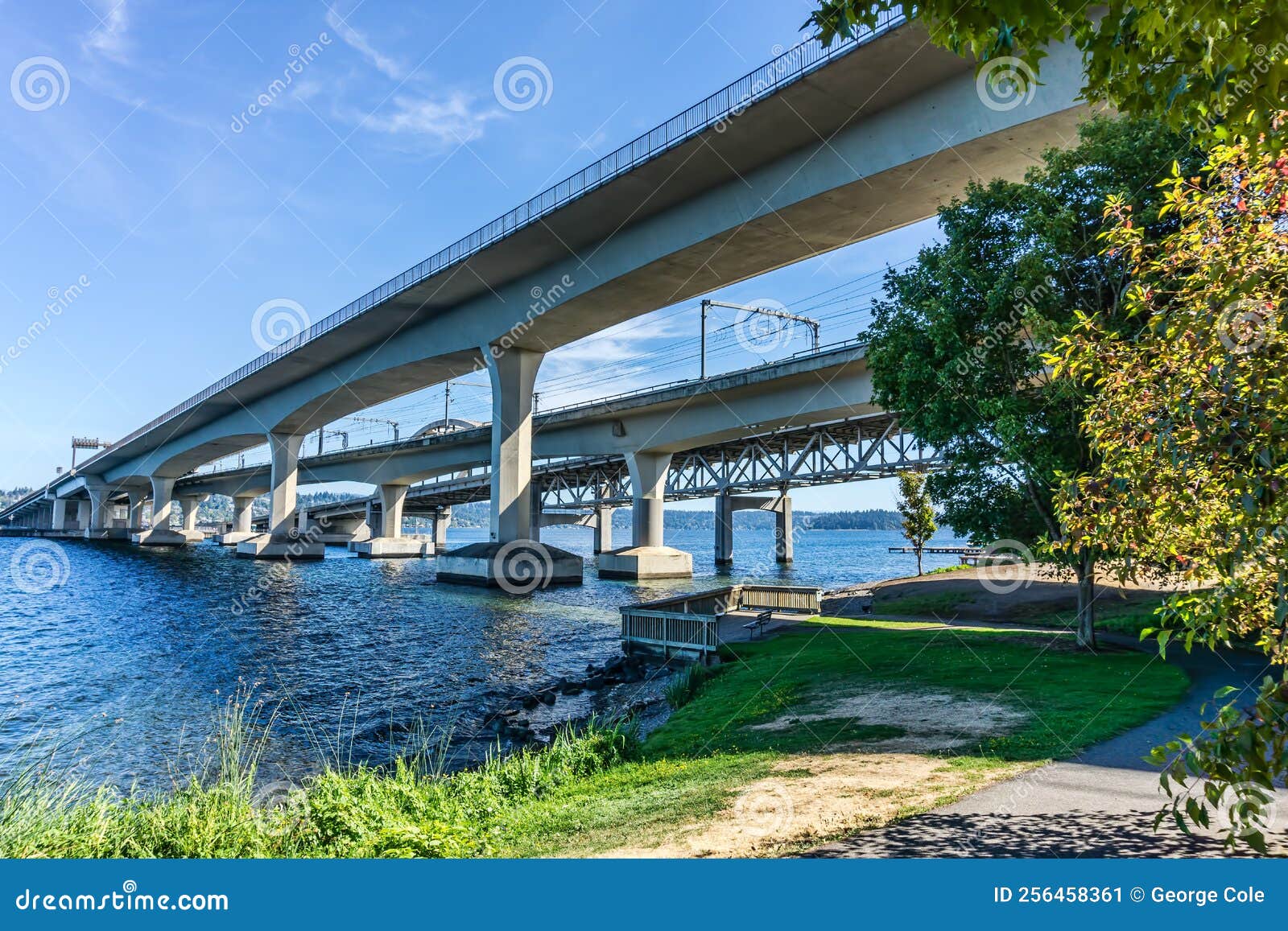 Beneath Seattle Bridges 5 stock image. Image of washington - 256458361