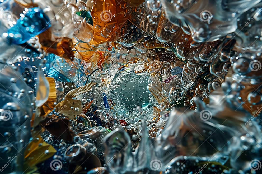 Beneath Surface, Chaotic Blend of Plastic Waste and Bubbles Creates ...