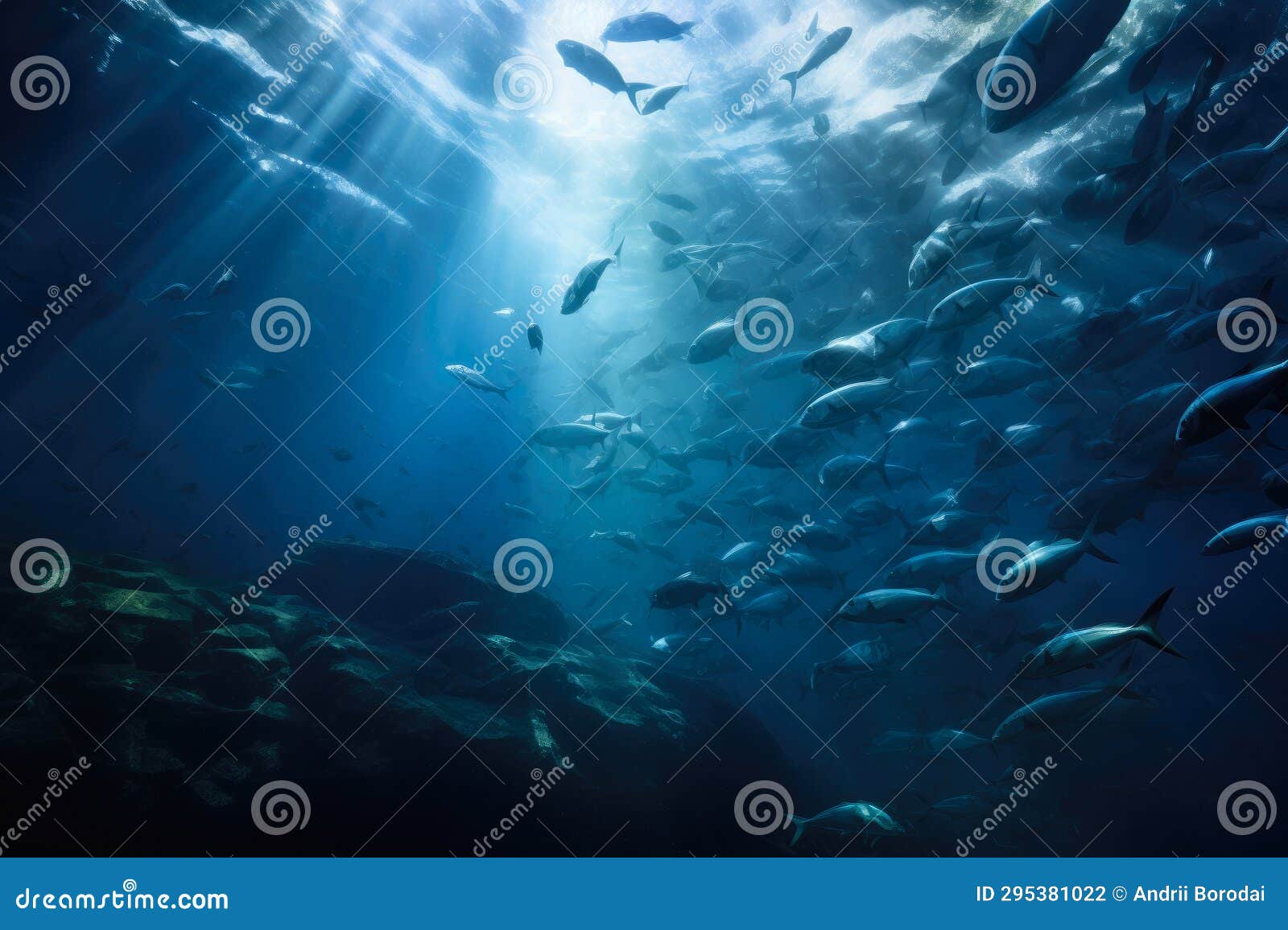 Beneath the Waves: Swimming with the Fish. Stock Photo - Image of ...