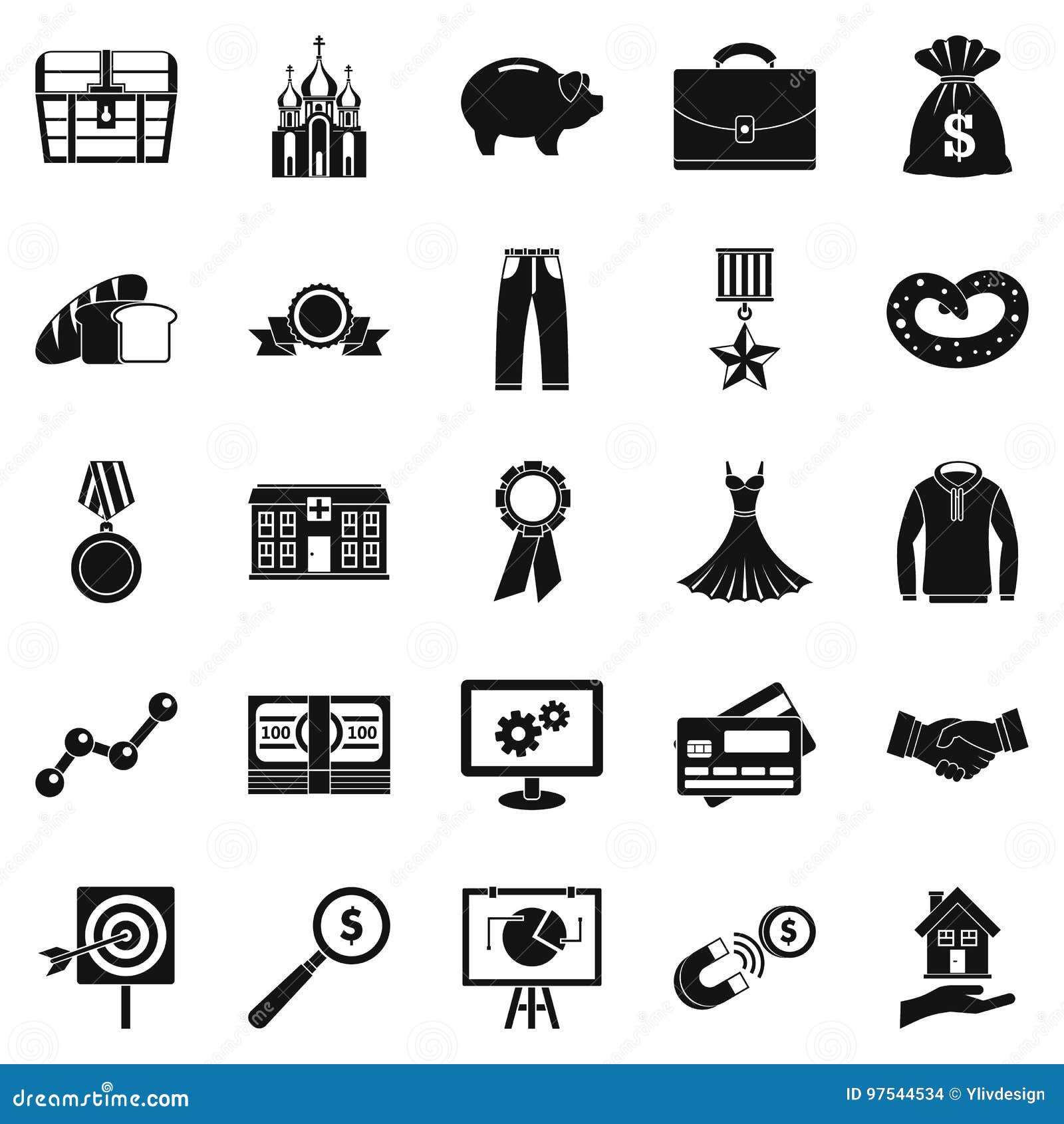 Beneficence Icons Set, Simple Style Stock Vector - Illustration of ...