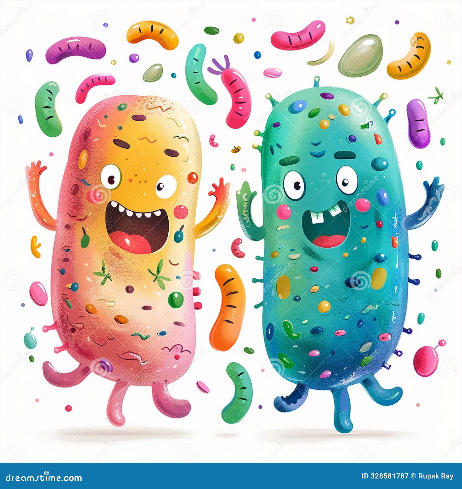 Beneficial Probiotic Bacteria Character Promo Image Stock Illustration ...