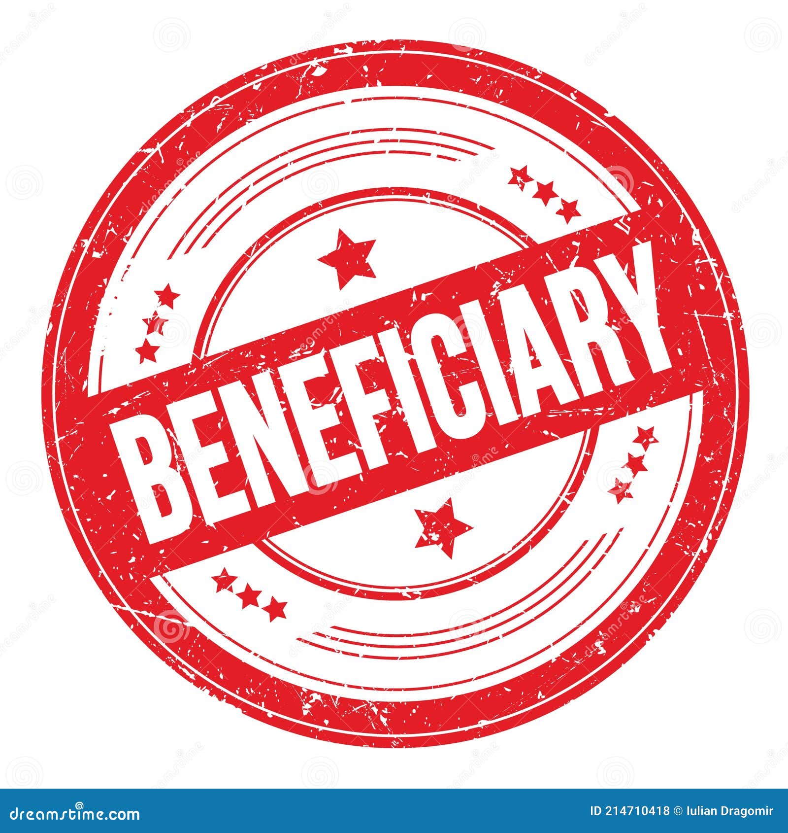 BENEFICIARY Text on Red Round Grungy Stamp Stock Illustration ...