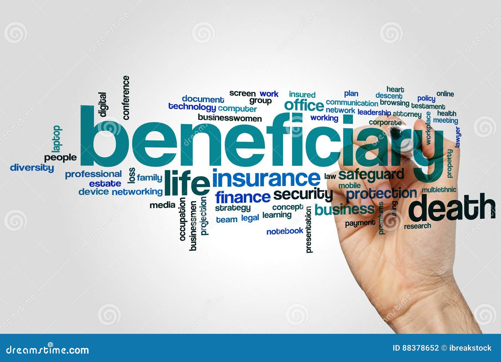 Beneficiary word cloud stock photo. Image of insurance - 88378652