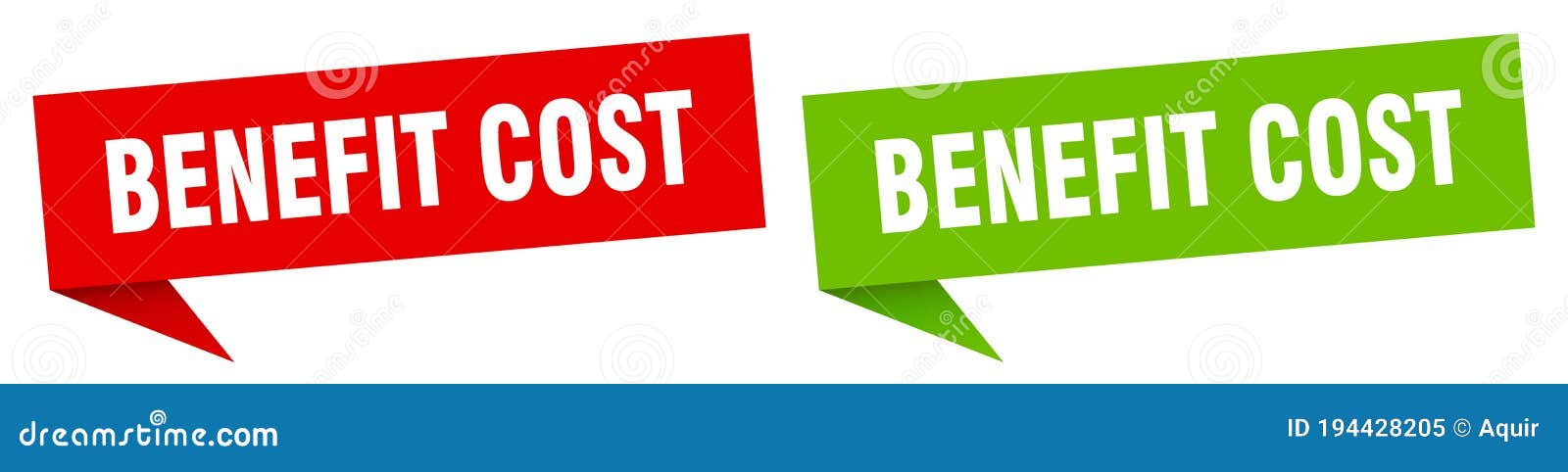 Benefit Cost Banner. Benefit Cost Speech Bubble Label Set Stock Vector ...