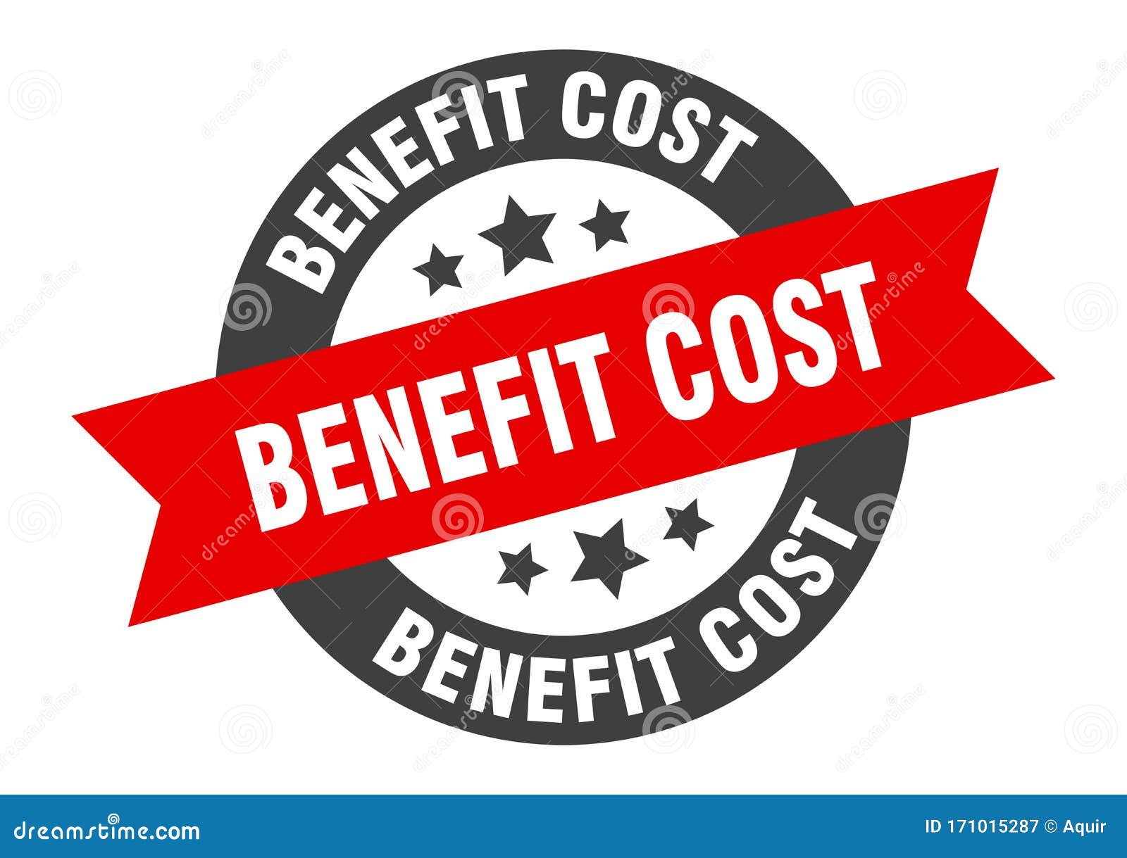 Benefit Cost Sign. Benefit Cost Round Ribbon Sticker Stock Vector ...