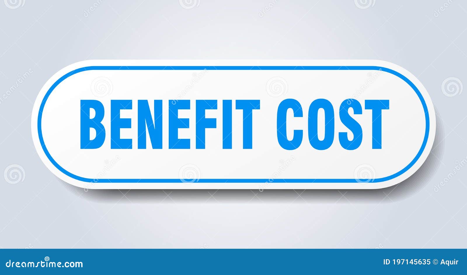 Benefit cost sticker. stock vector. Illustration of sign - 197145635