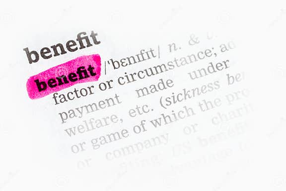 Benefit Dictionary Definition Stock Photo - Image of soft, macro: 31345858