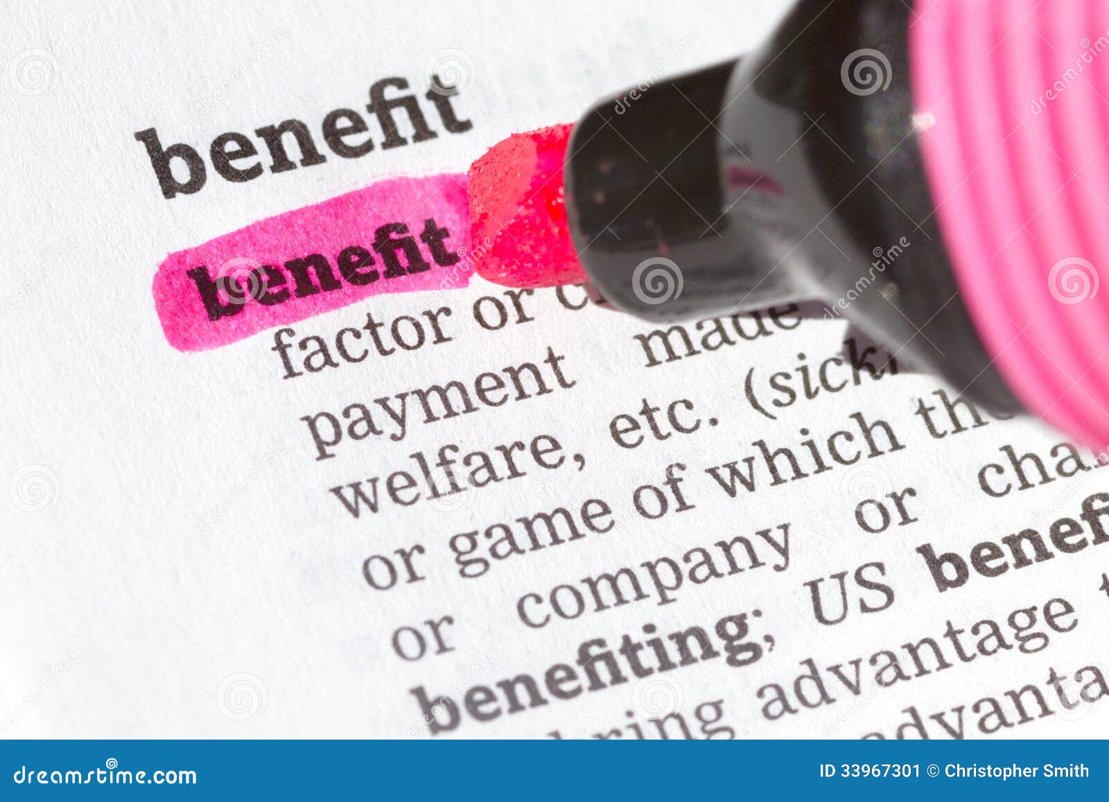 Benefit Dictionary Definition Stock Image - Image of white, focus: 33967301