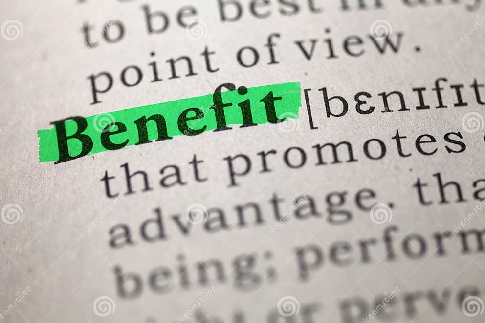 Definition of the Word Benefit Stock Image - Image of printing, benefit ...