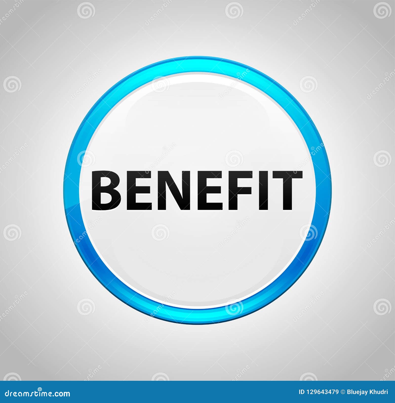 Benefit Round Blue Push Button Stock Illustration - Illustration of ...