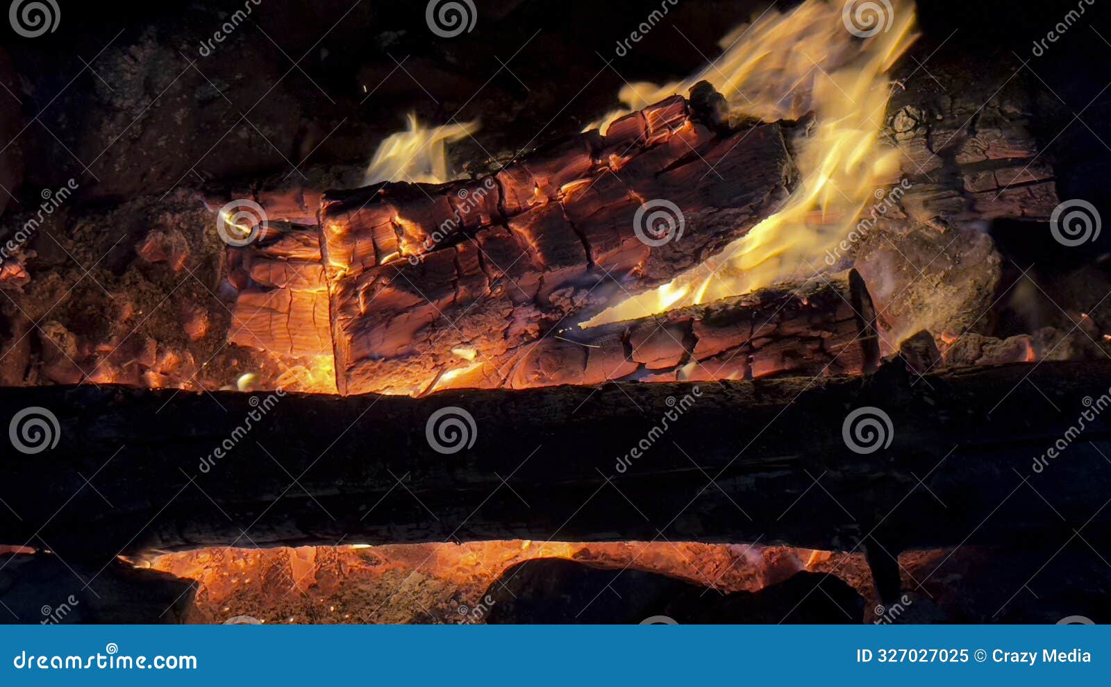 Benefiting from the Relaxing Texture and Heat of the Campfire Stock ...