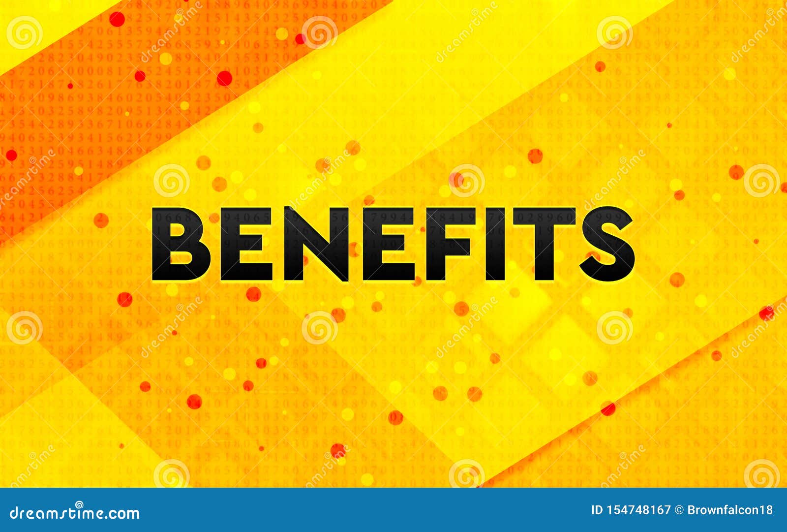 Benefits Abstract Digital Banner Yellow Background Stock Illustration ...