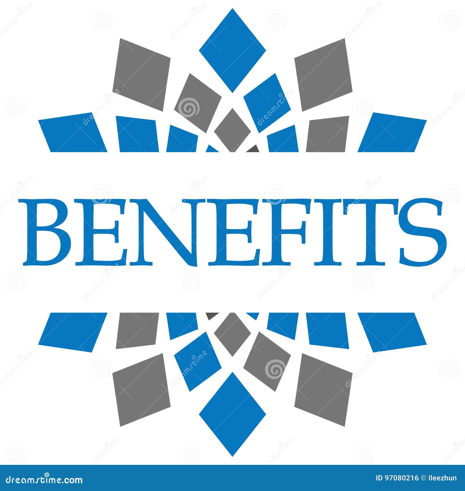 Benefits Blue Grey Circular Stock Illustration - Illustration of word ...
