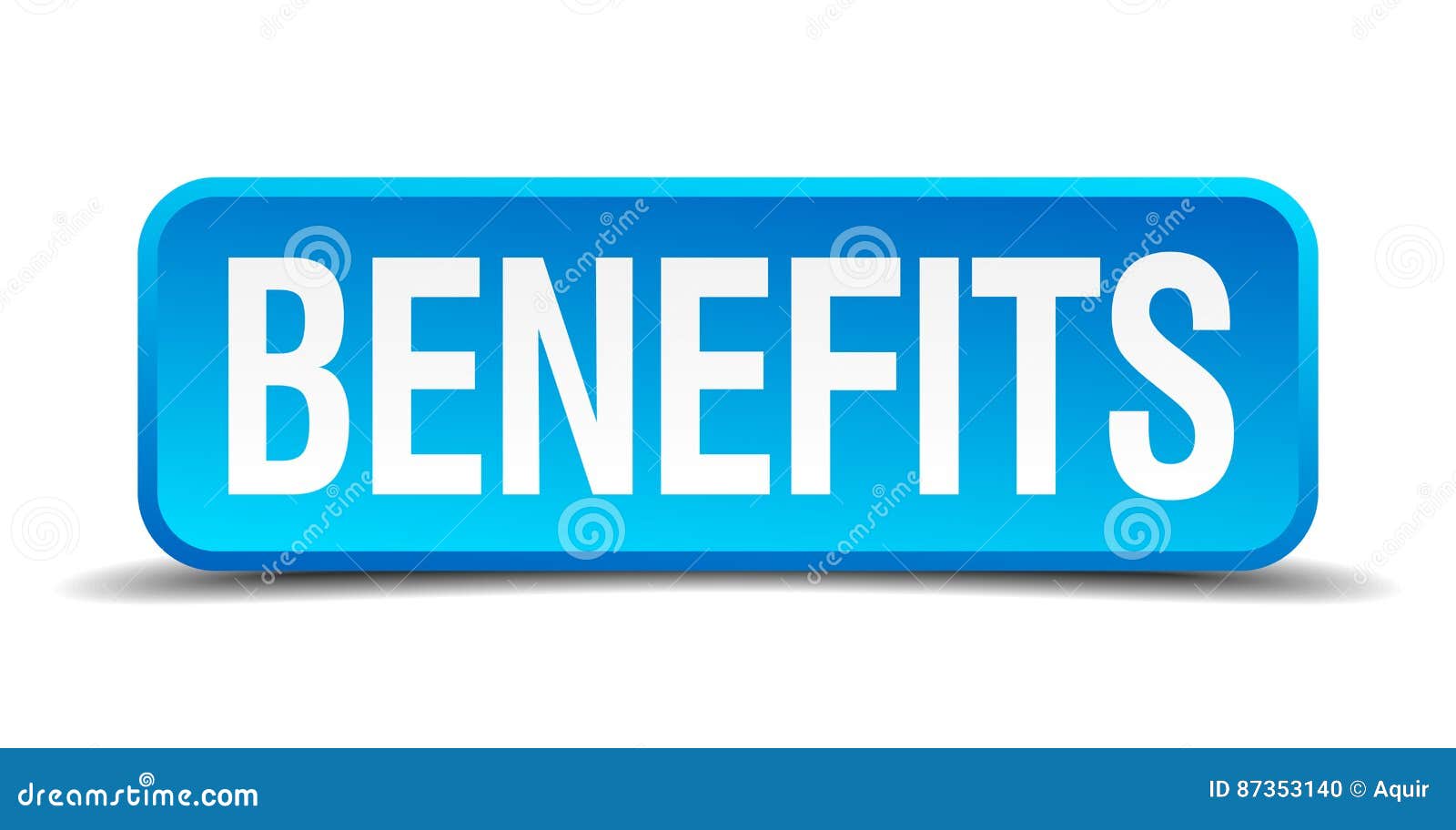 Benefits Blue Square Isolated Button Stock Vector - Illustration of ...