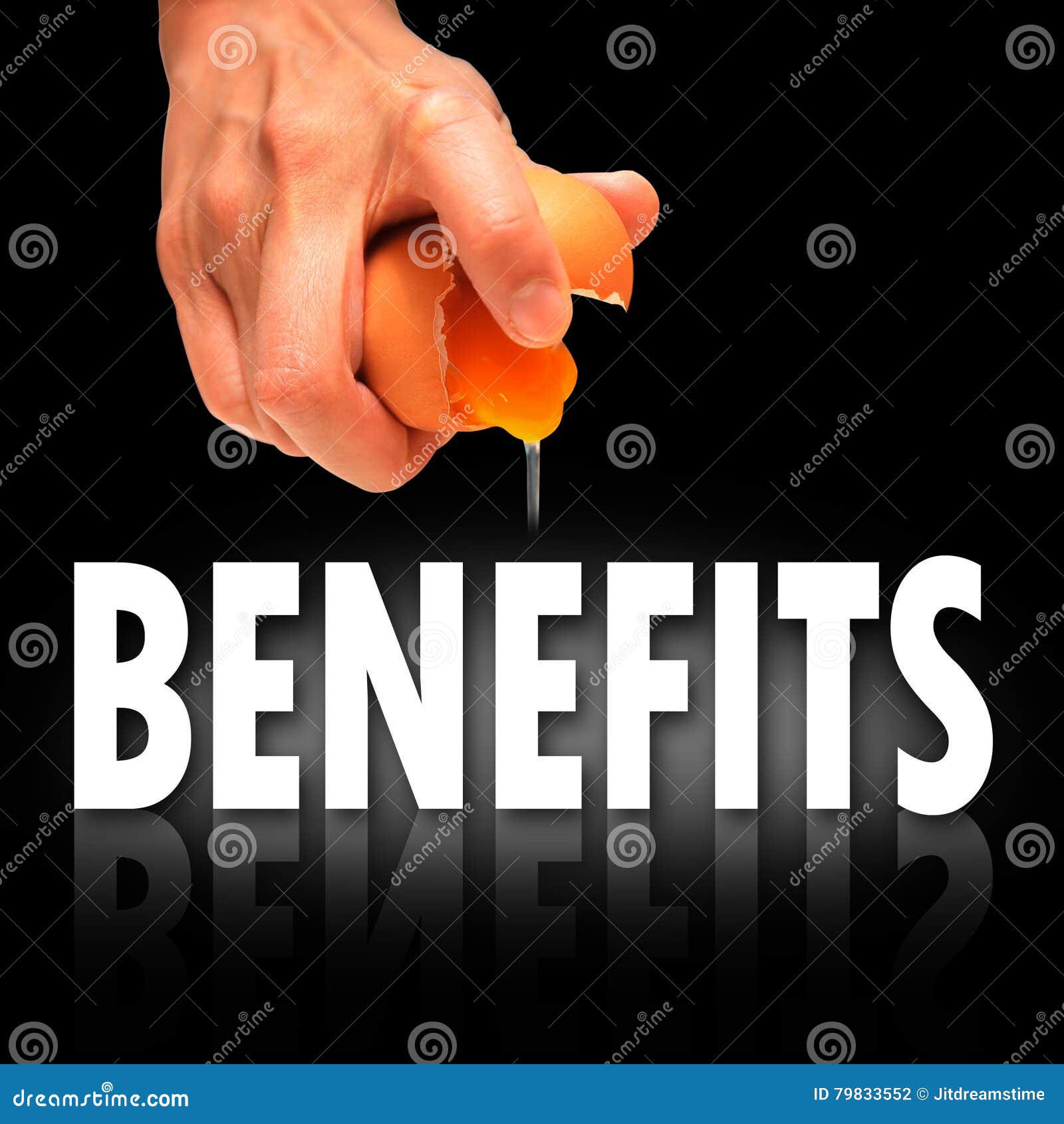 BENEFITS. Concept With People, Letters And Icons. Flat Vector ...