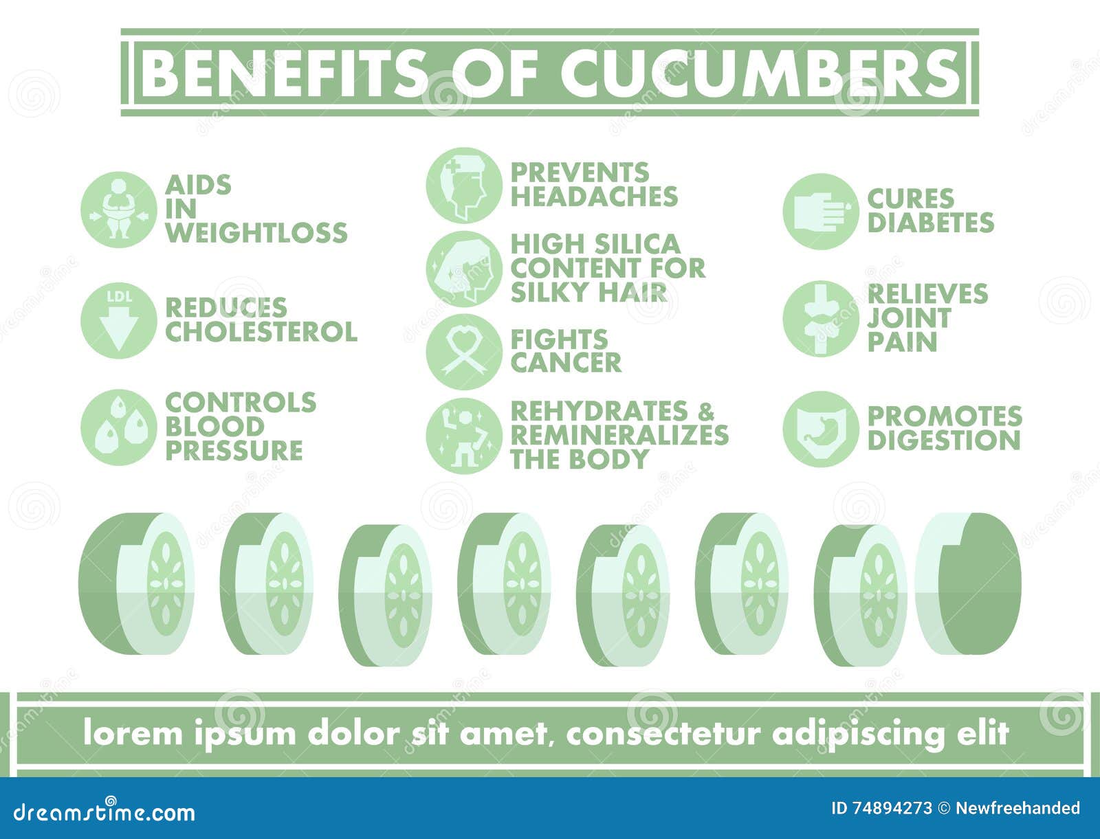 Benefits of Cucumbers Infographics - Vector Flat Design Stock Vector ...