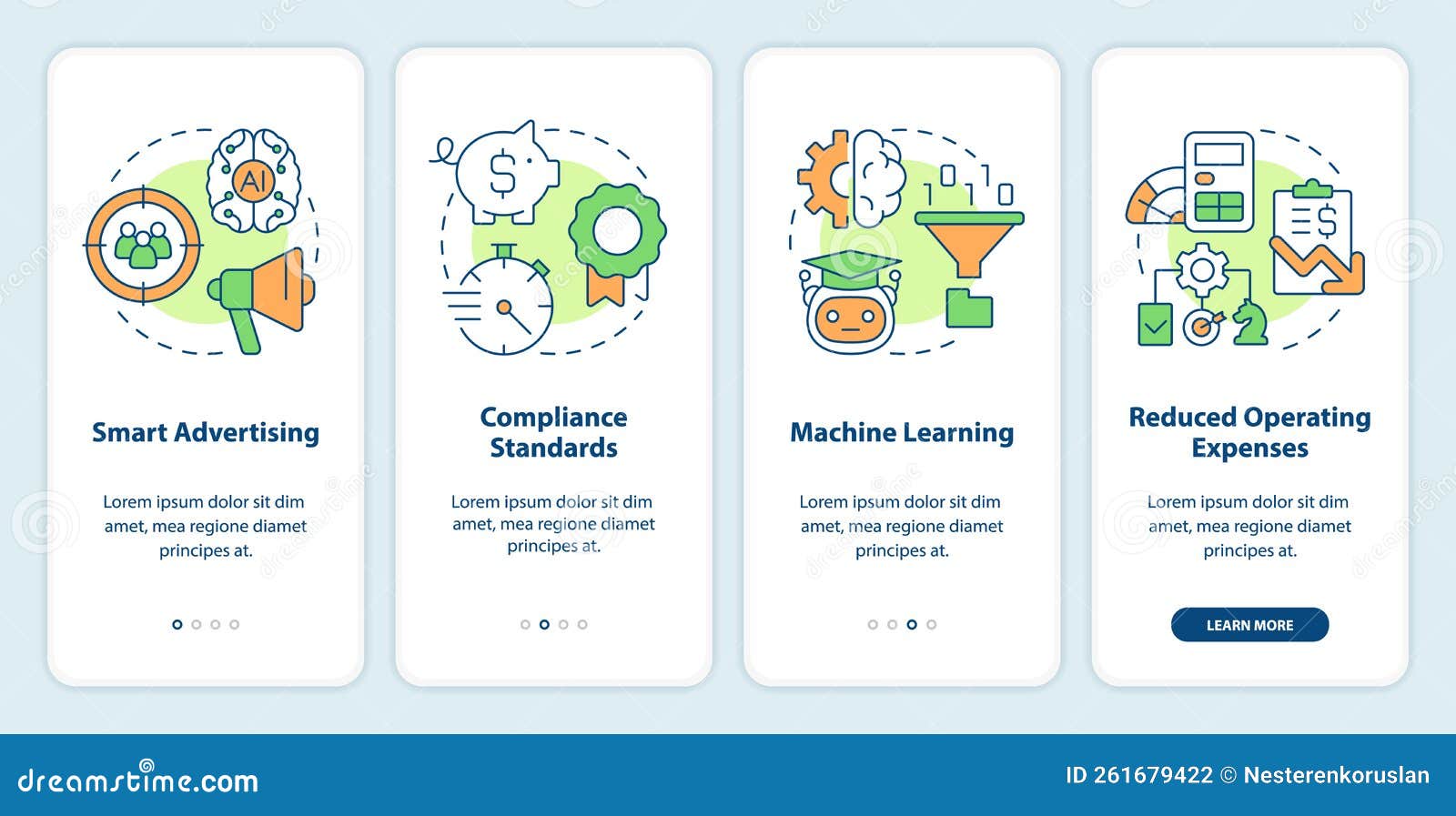 Benefits of Data Management Systems Onboarding Mobile App Screen Stock ...