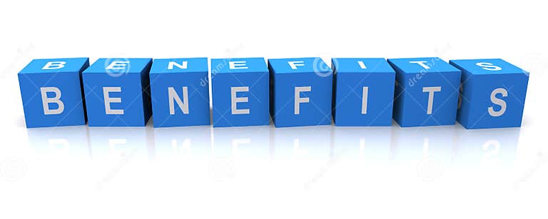 Benefits letter blocks stock illustration. Illustration of benefits ...