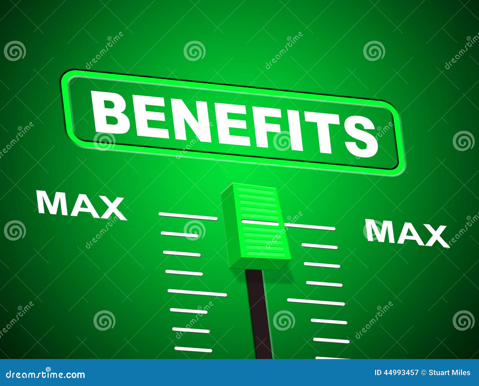 Benefits Max Indicates Upper Limit and Perk Stock Illustration ...