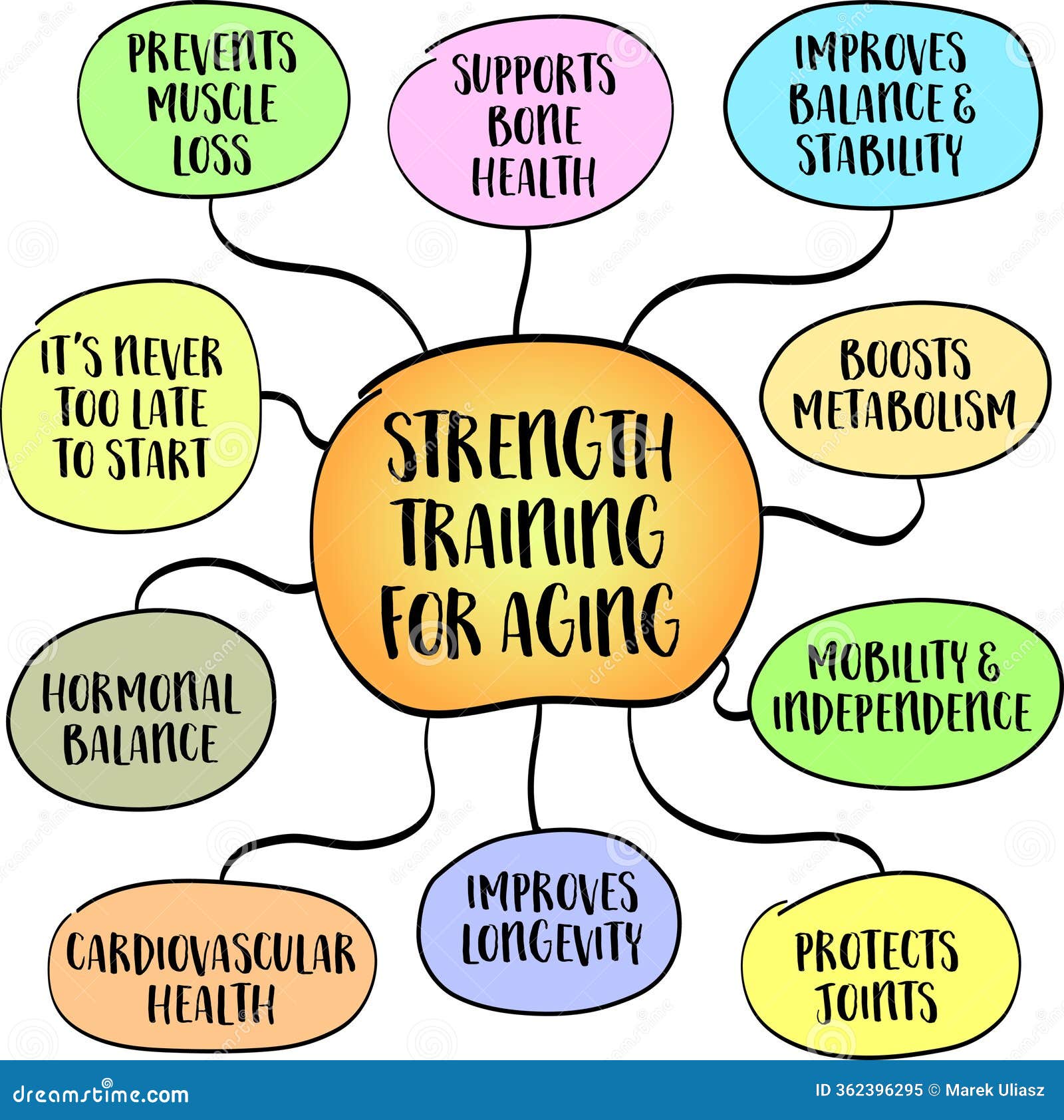 Benefits of Strength Training for Aging. Stock Vector - Illustration of ...