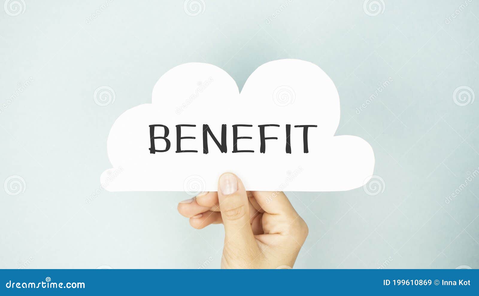Benefits Text on a White Card in the Form Stock Image - Image of text ...