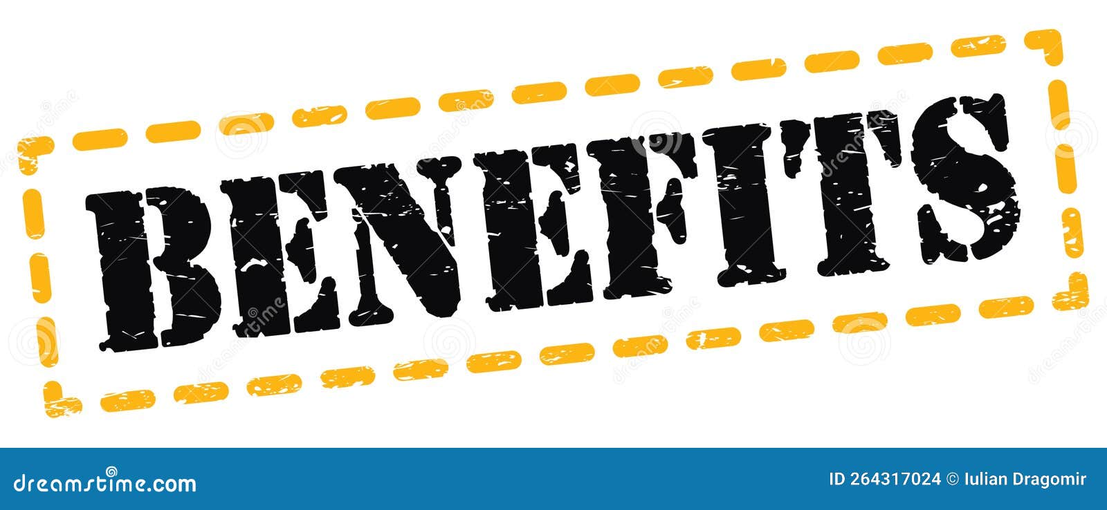 BENEFITS Text Written on Yellow-black Stamp Sign Stock Illustration ...
