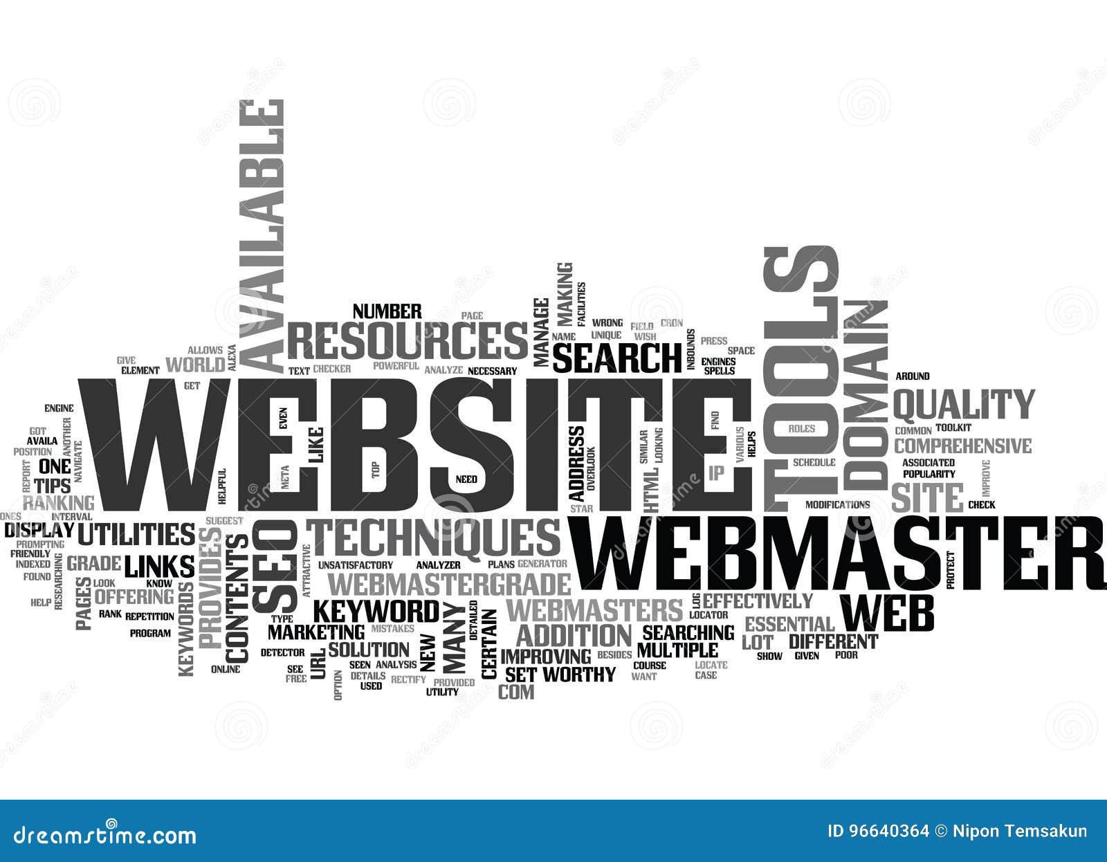 Benefits of Webmaster Toolkit and Resources Word Cloud Stock ...