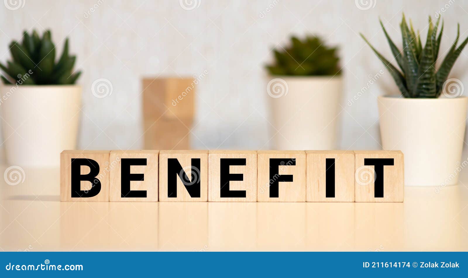 BENEFITS Word Made with Building Blocks Stock Photo - Image of support ...