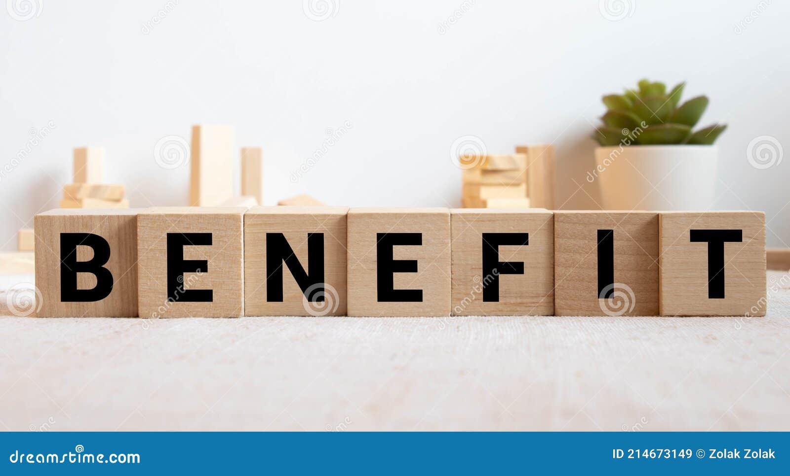 BENEFITS Word Made with Building Blocks, Concept Stock Image - Image of ...