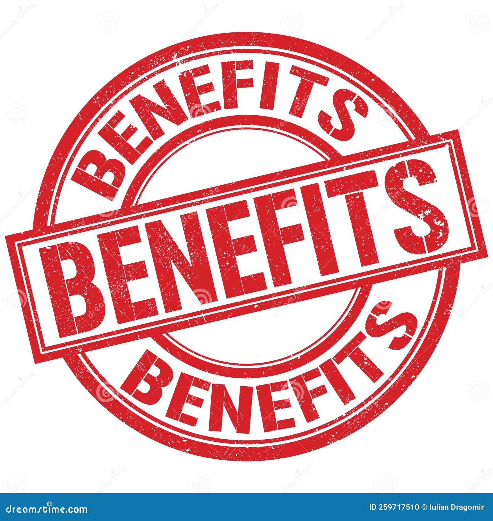 BENEFITS Written Word on Red Stamp Sign Stock Illustration ...