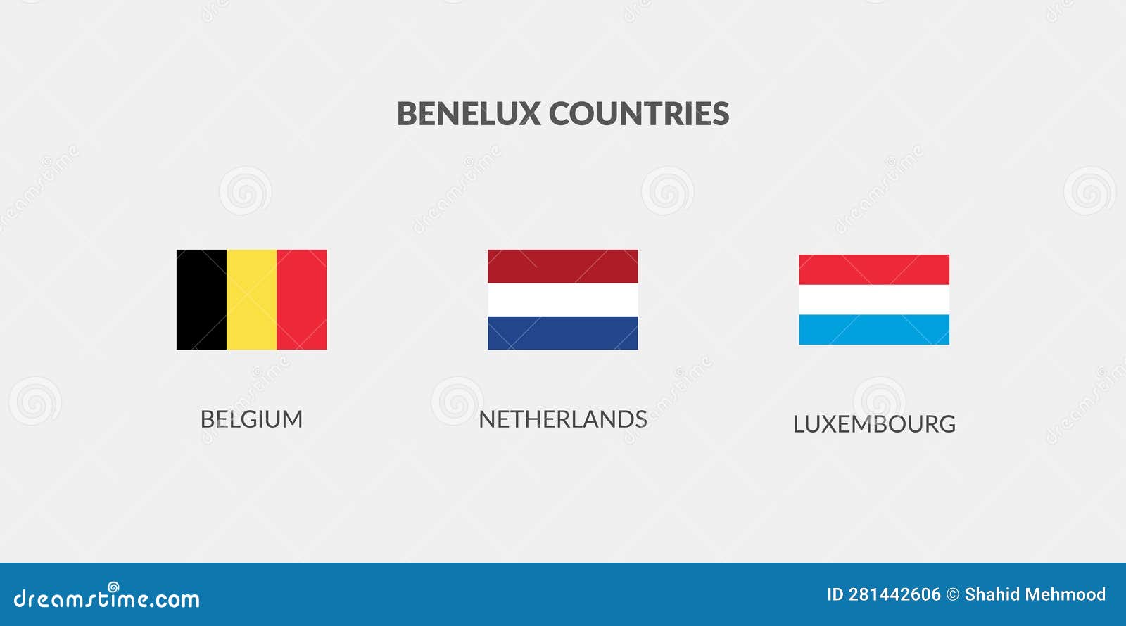 Benelux Countries, Gray Political Map Vector Illustration ...