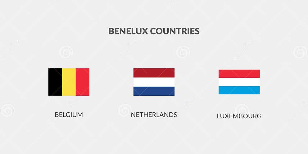 Benelux Countries Rectangle Flag Icon Set Stock Vector - Illustration ...