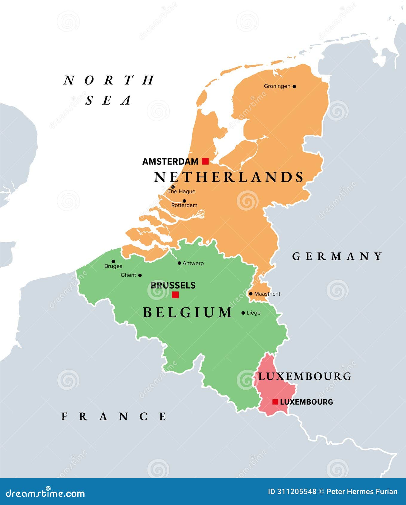 Benelux Union Member States, Belgium, Netherlands, Luxembourg ...
