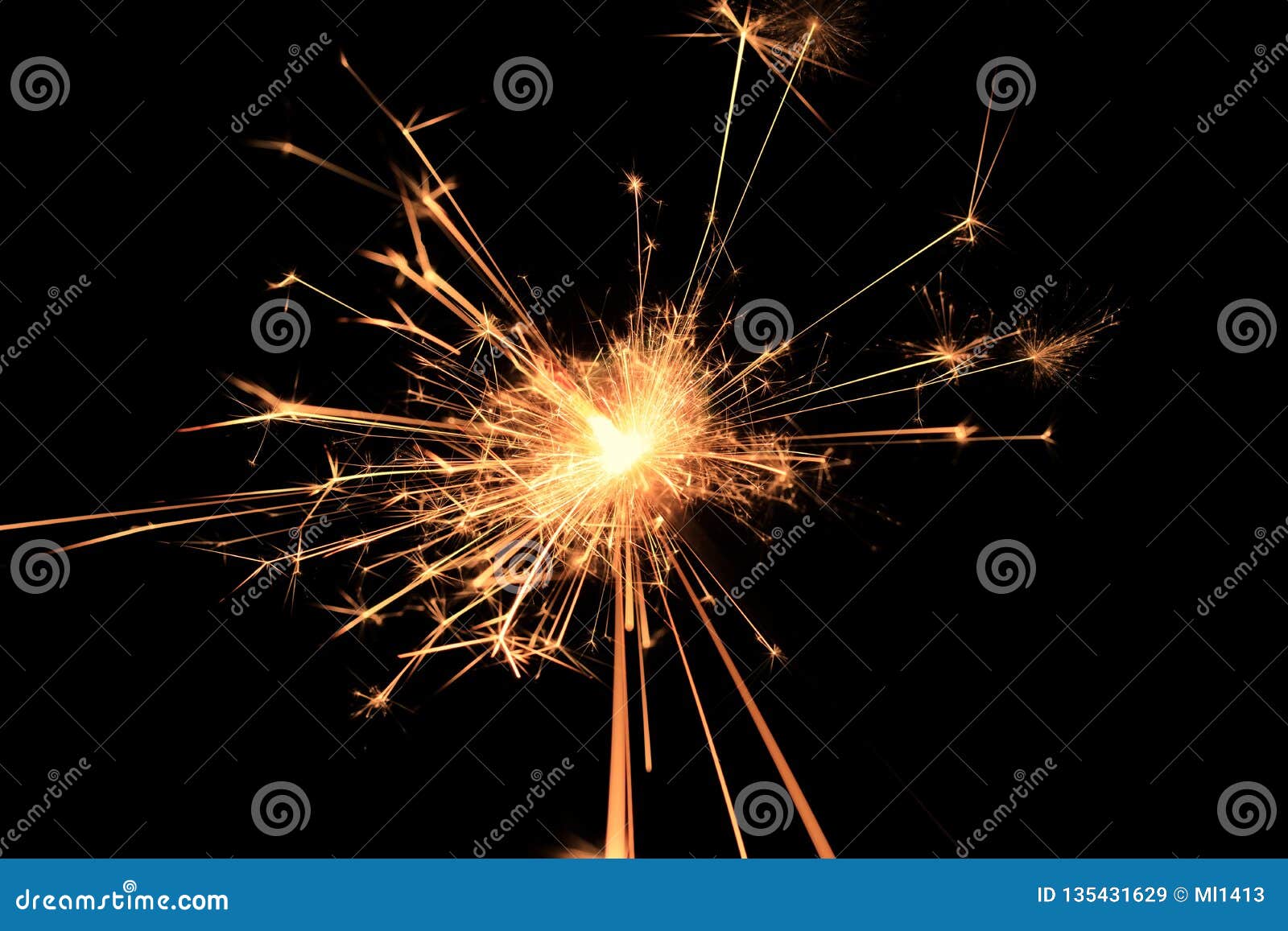 Bengal Fire Fireworks on Black Background Stock Image - Image of black ...