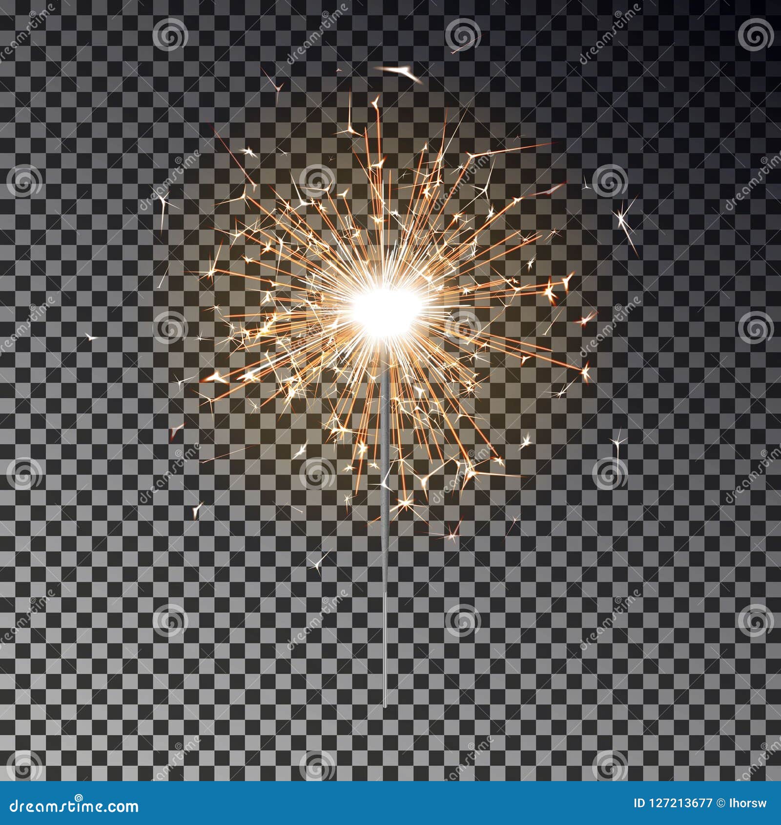 Bengal Fire. Burning Shiny Sparkler Firework. Realistic Light Effect ...