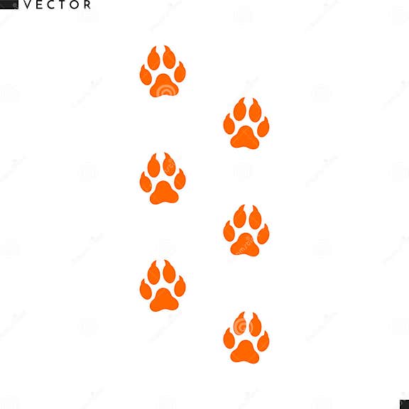 Bengal Fox Paw Print Silhouette. Animal Paw Print Stock Illustration ...