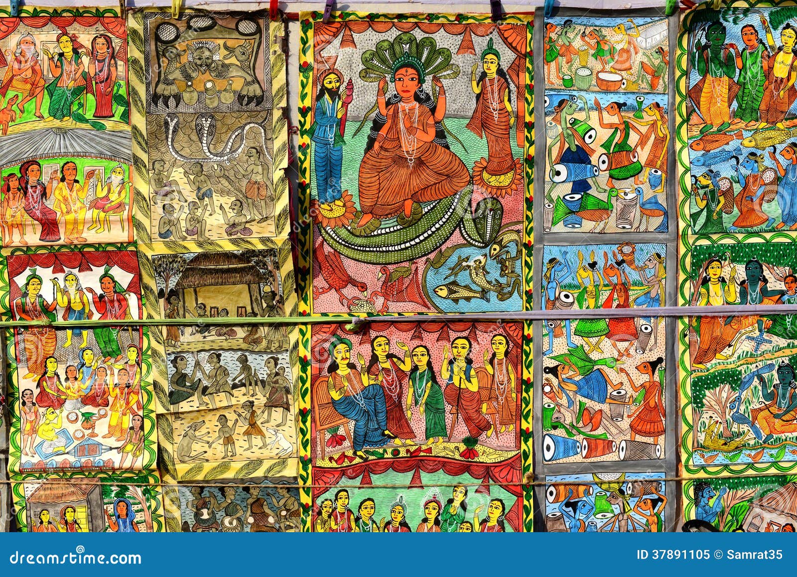 Bengal Patachitra Painting stock image. Image of interesting - 37891105