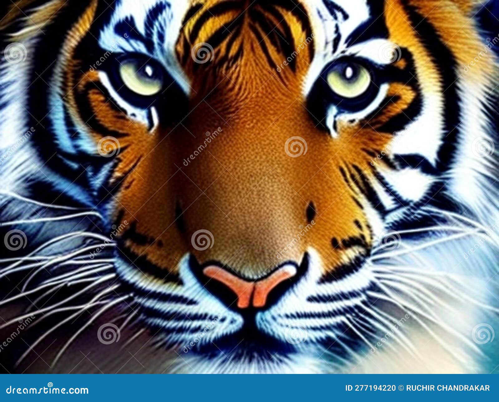 Bengal Tiger Beautiful Painting Stock Illustration - Illustration of ...