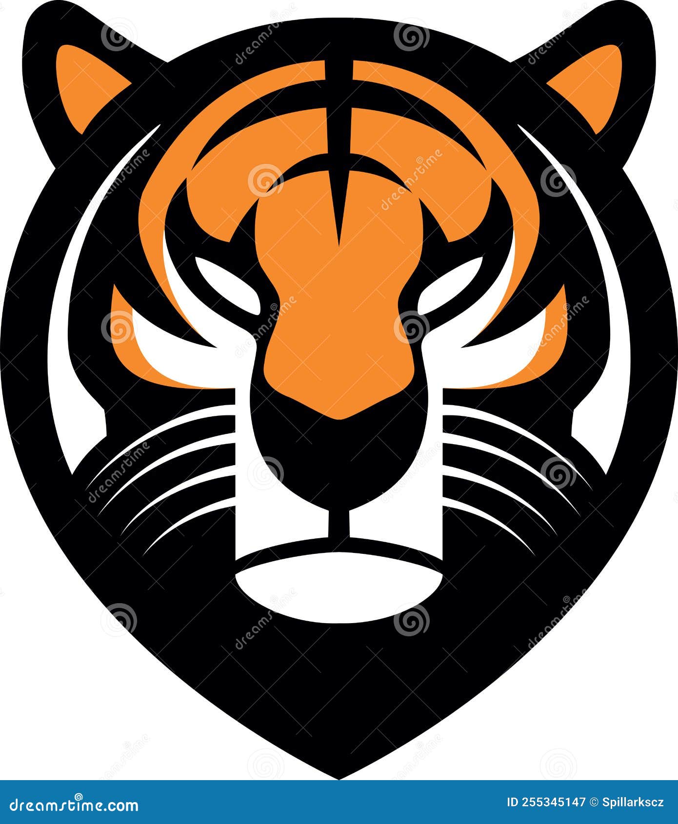Bengal Tiger Logo in Orange Black and White Stock Vector - Illustration ...
