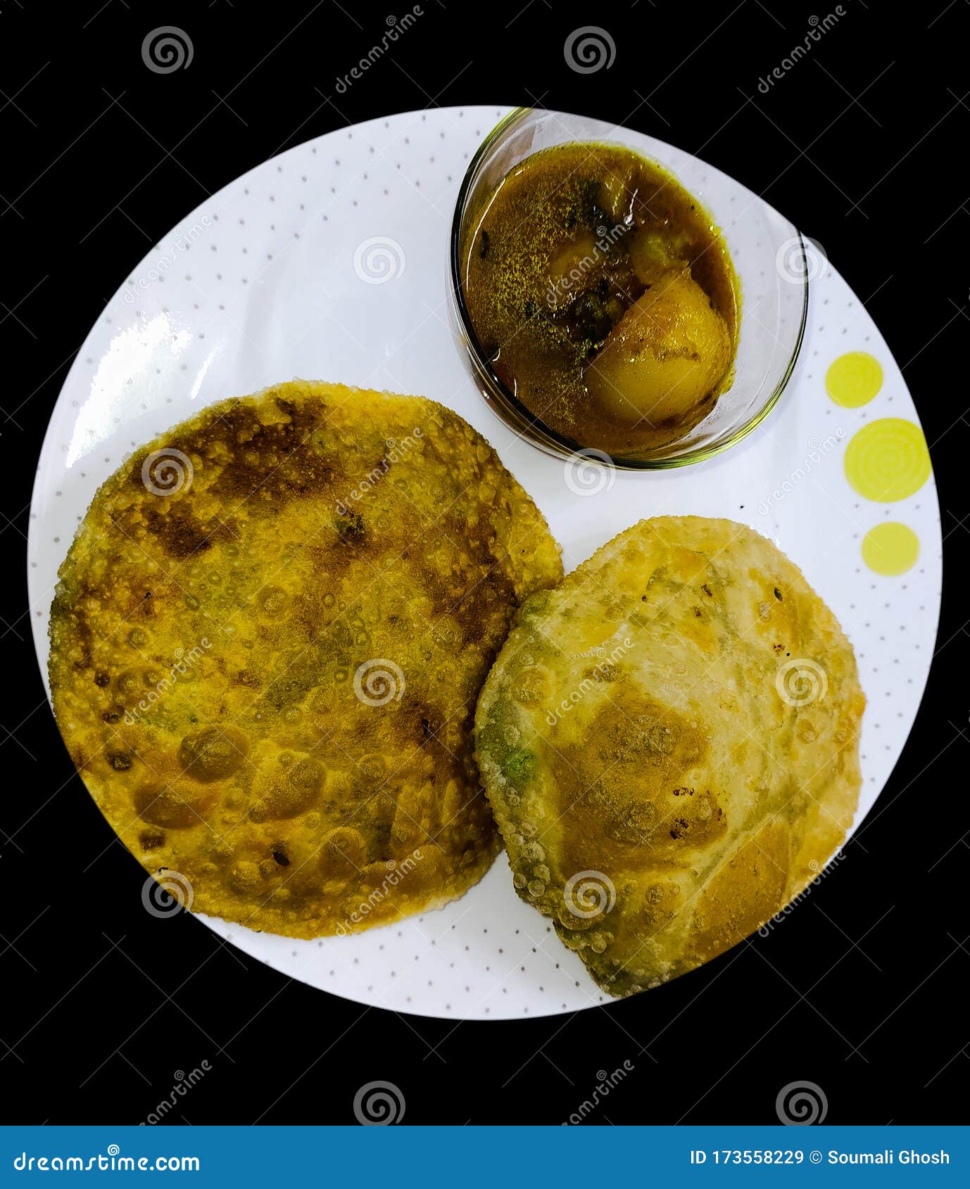 Puri Sabji - Indian Semi Dry Potato Spicy Recipe Also Known As Batata ...