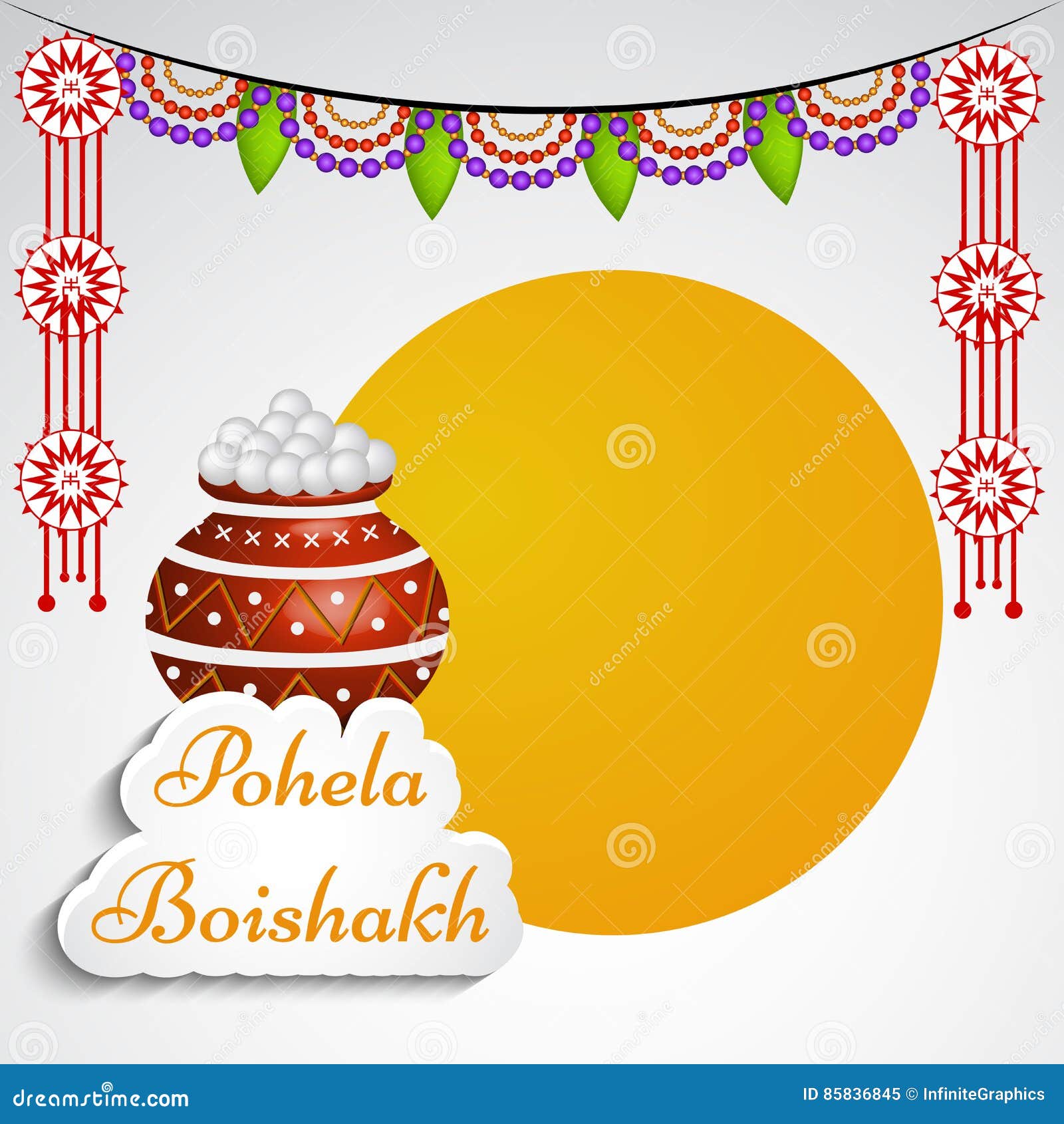 Bengali New Year Background Stock Vector - Illustration of april ...