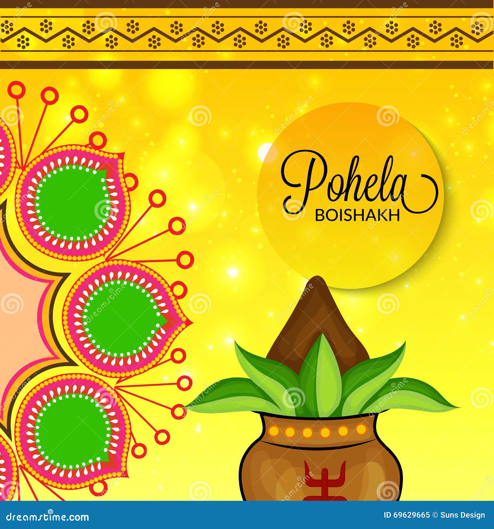 Bengali New Year stock illustration. Illustration of happy - 69629665