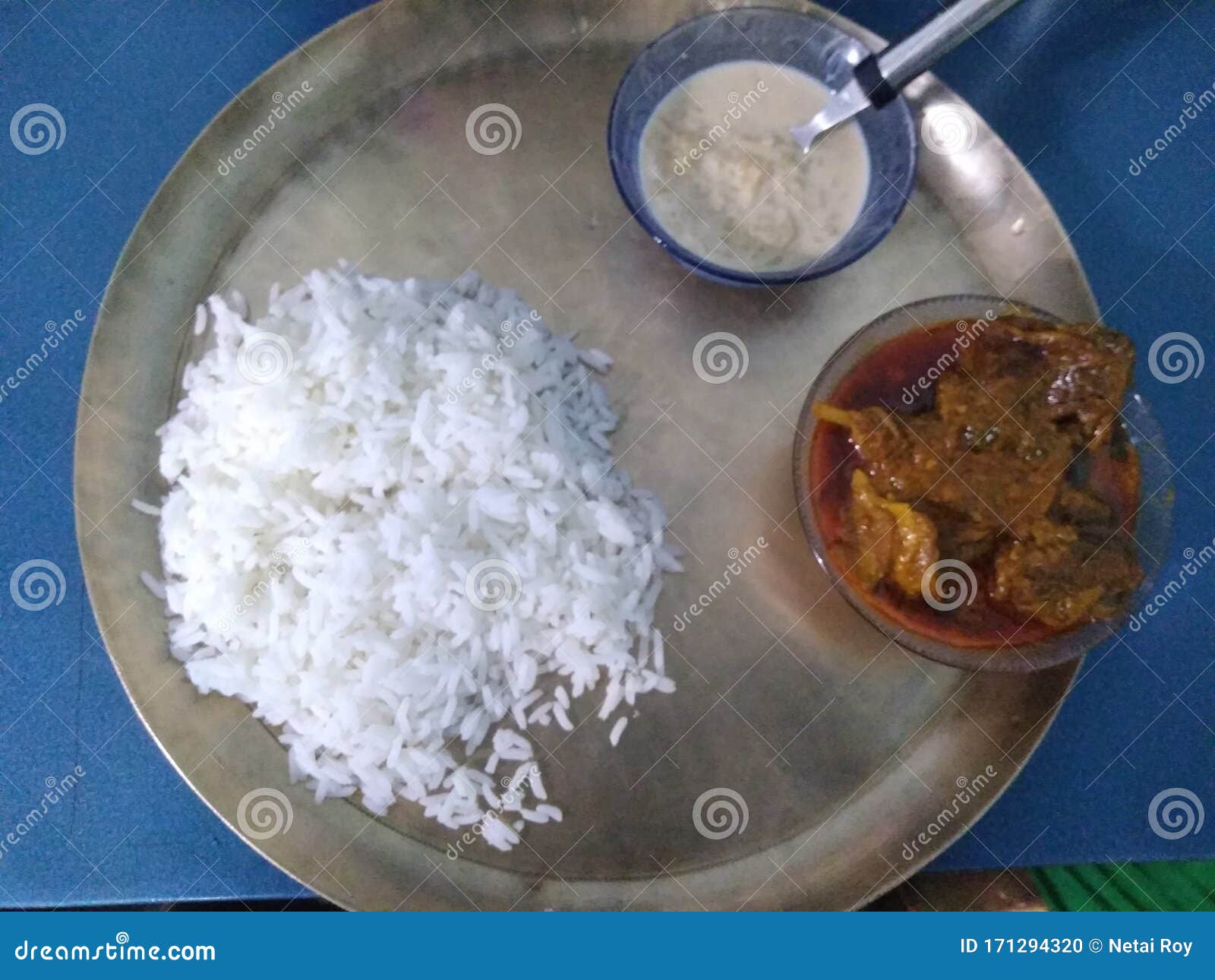 Bengali Thali Rice Payes Mutton Curry Stock Photo - Image of bengali ...