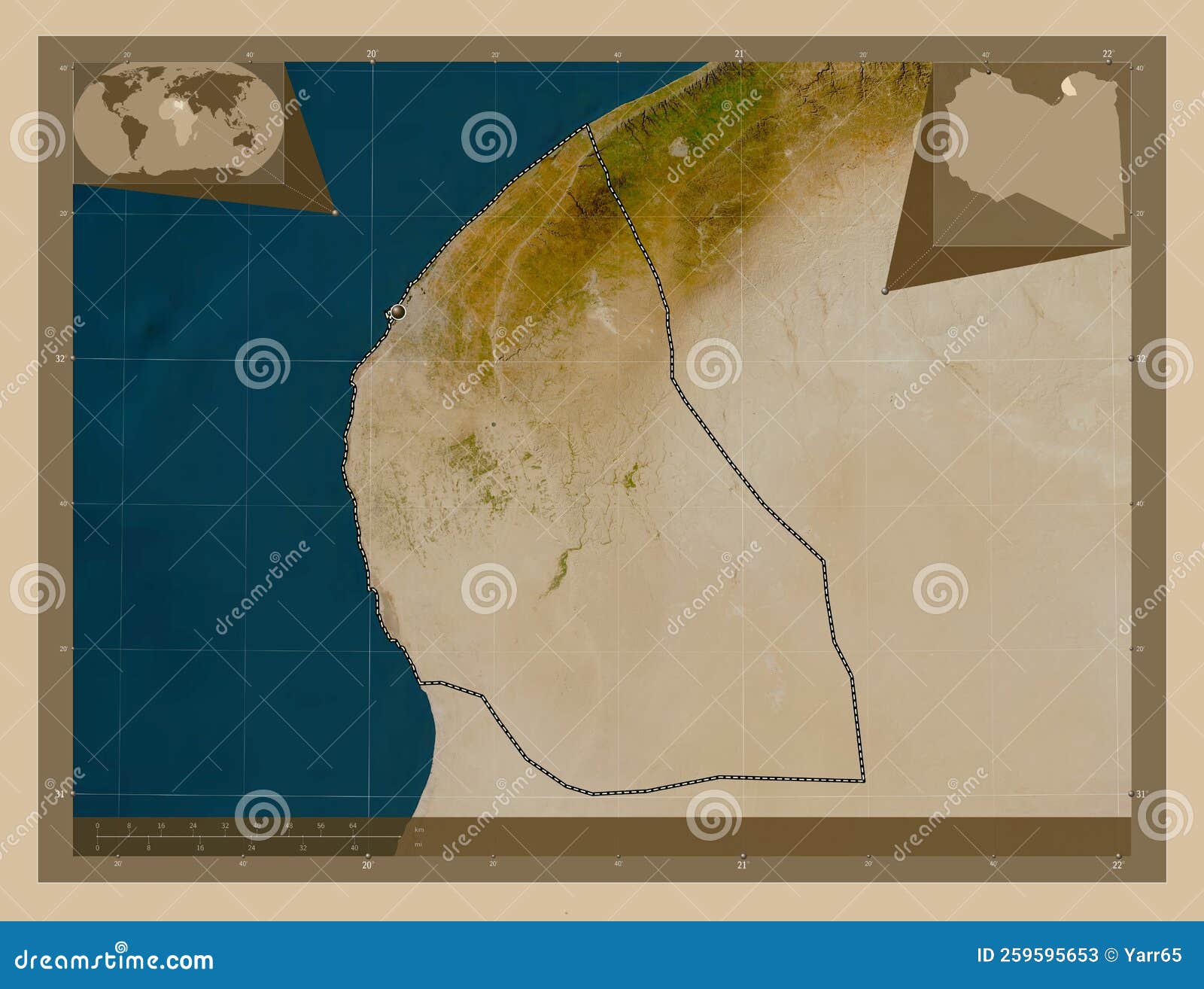 Benghazi, Libya. Low-res Satellite. Capital Stock Illustration ...