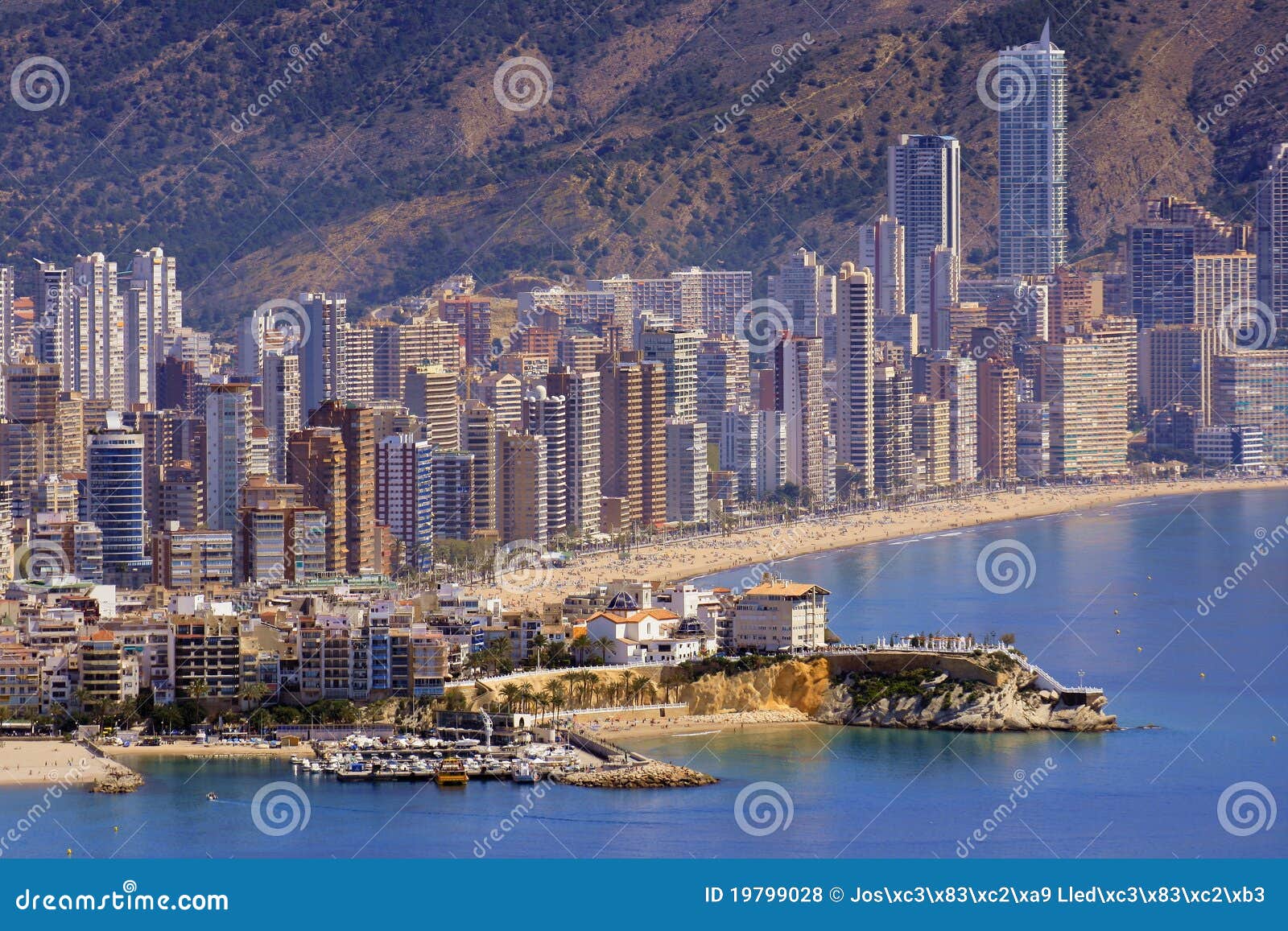Benidorm stock photo. Image of spring, apartment, lighthouse - 19799028