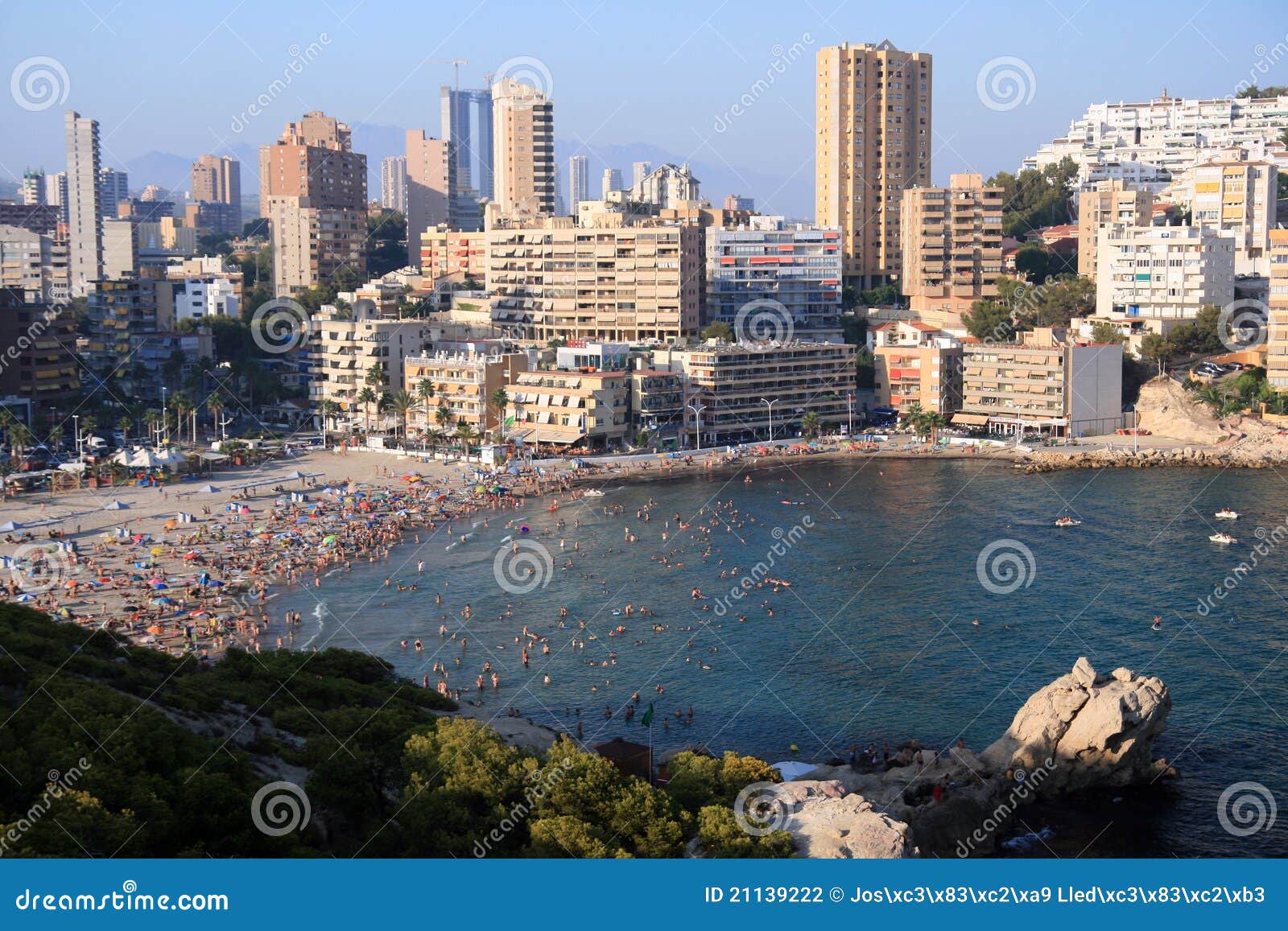 Benidorm stock photo. Image of beach, harbor, lighting - 21139222