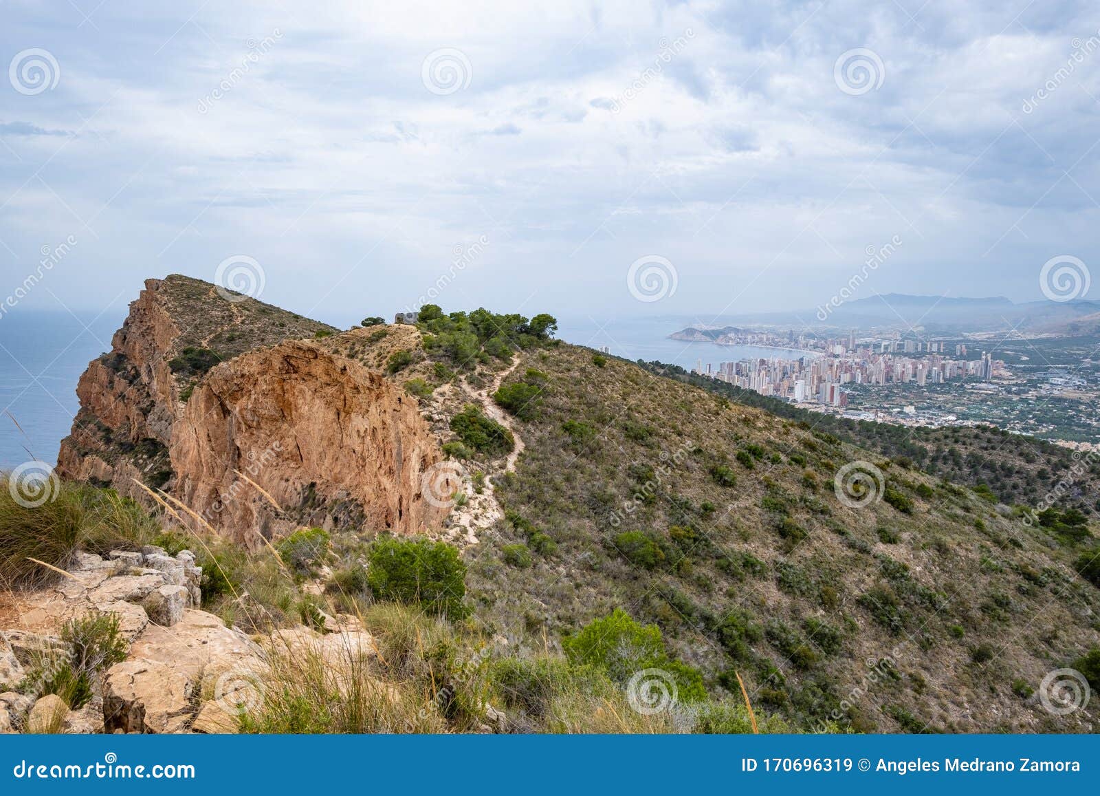 Benidorm As Seen from Sierra Helada Stock Image - Image of ocean ...